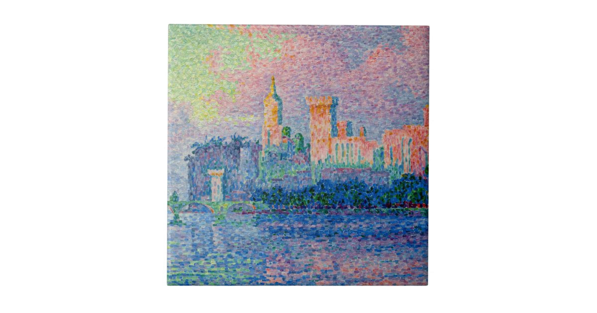 Paul Signac - The Papal Palace, Avignon Ceramic Tile | Zazzle