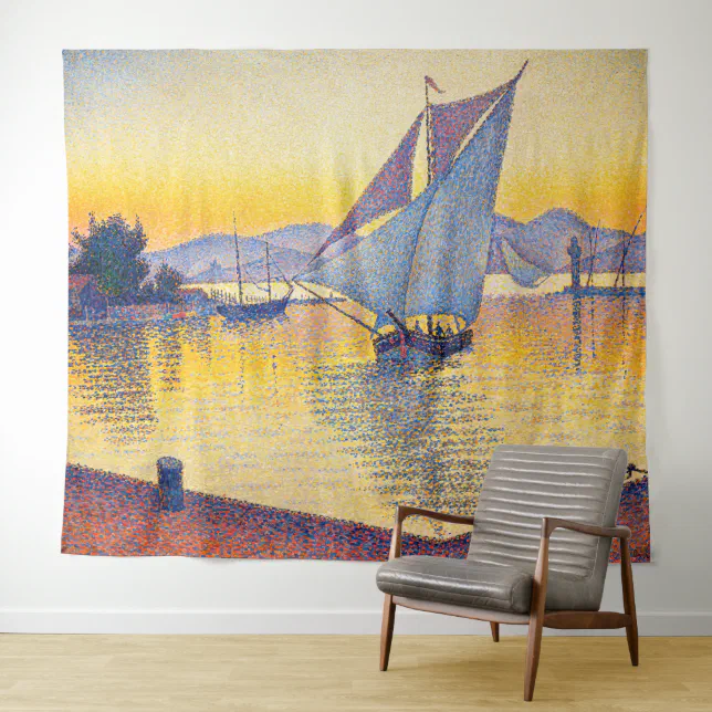 Paul Signac - The Port at Sunset, Opus 236 Tapestry | Zazzle