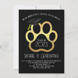 Paw Pet Veterinarian Graduation Party Invitation | Zazzle