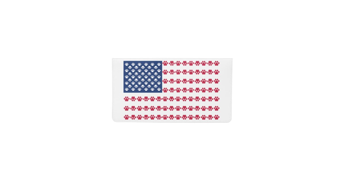 Paw Print American Flag Checkbook Cover | Zazzle