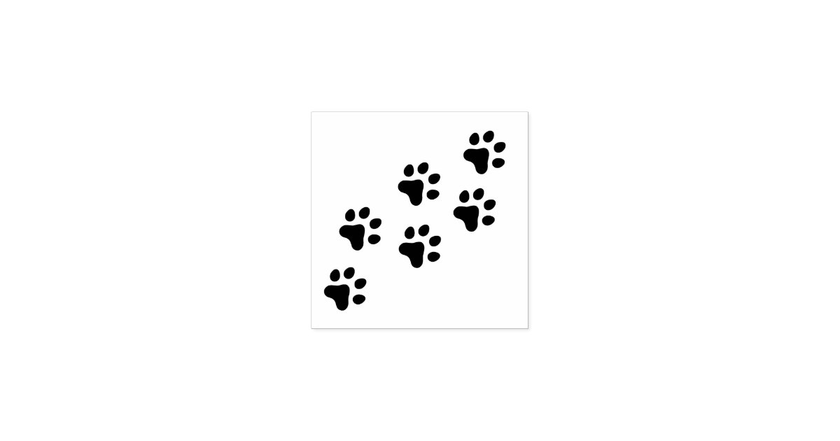 Paw print animal track rubber stamp | Zazzle