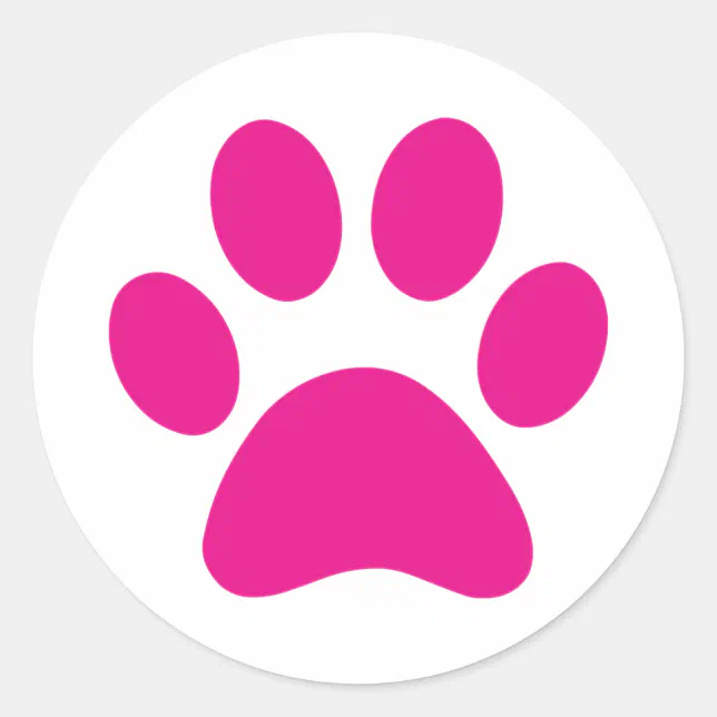 Paw Print Classic Round Sticker | Zazzle
