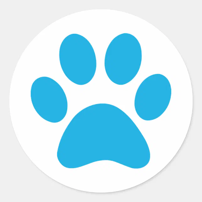 Paw Print Classic Round Sticker | Zazzle