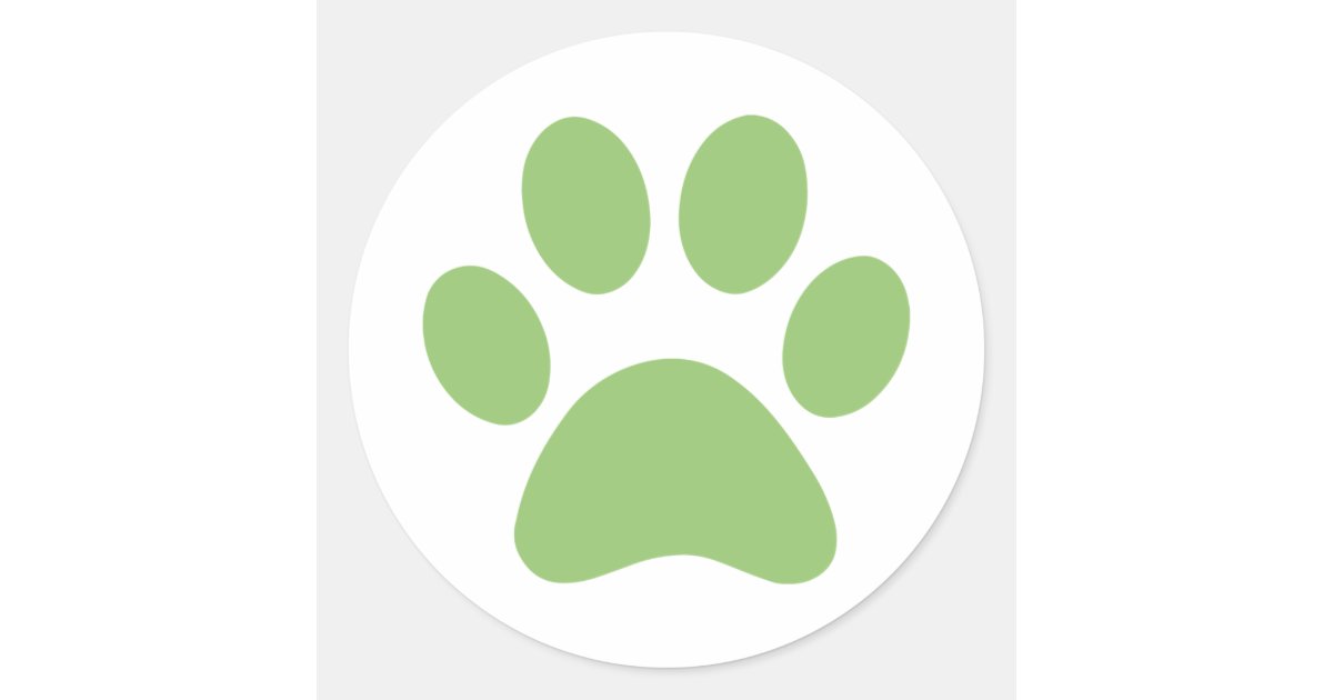 Paw Print Classic Round Sticker | Zazzle