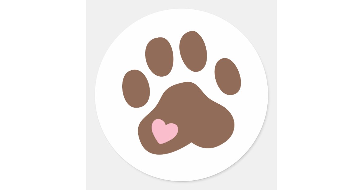 Paw Print Classic Round Sticker | Zazzle