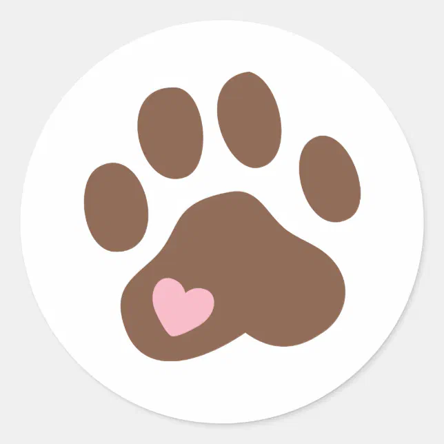 Paw Print Classic Round Sticker | Zazzle