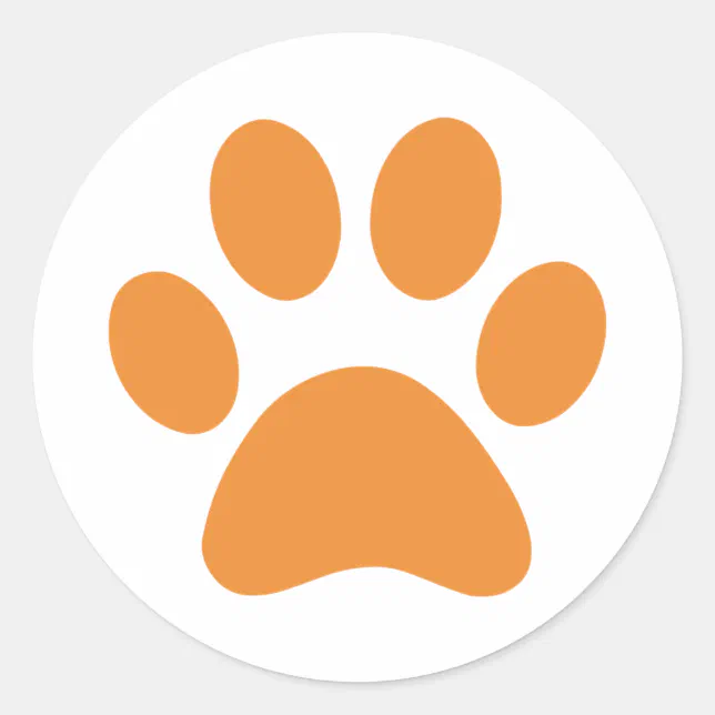 Paw Print Classic Round Sticker | Zazzle
