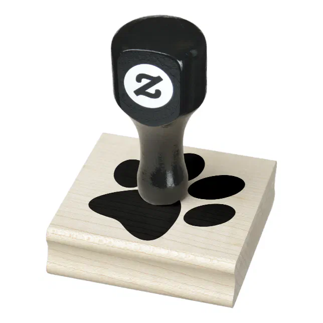 Paw Print Design Wooden Stamp | Zazzle