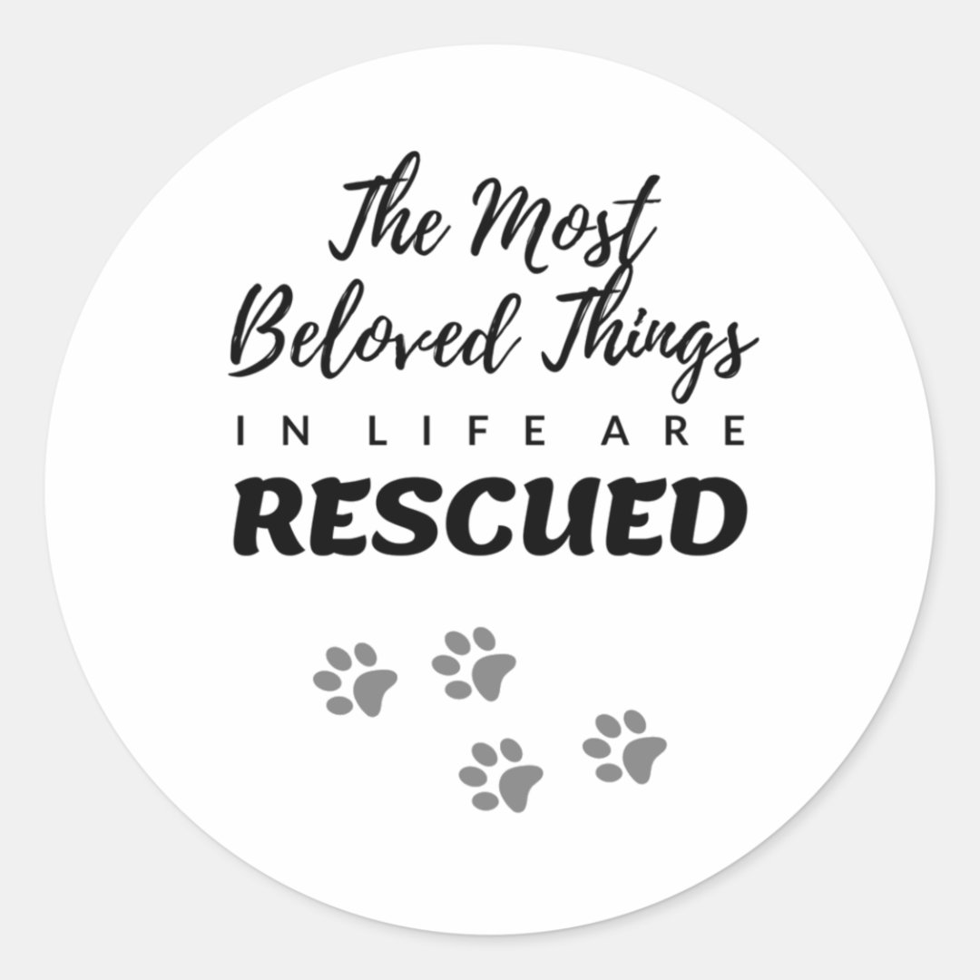 Paw Print, Dog Paw Sticker, Animal Rescue Classic Round Sticker | Zazzle