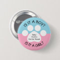 Paw Print Gender Reveal Button | Zazzle