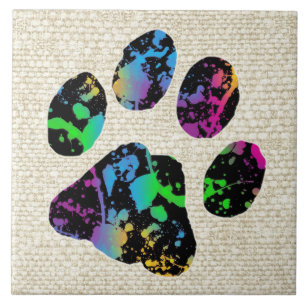 Paw Print Decorative Ceramic Tiles | Zazzle