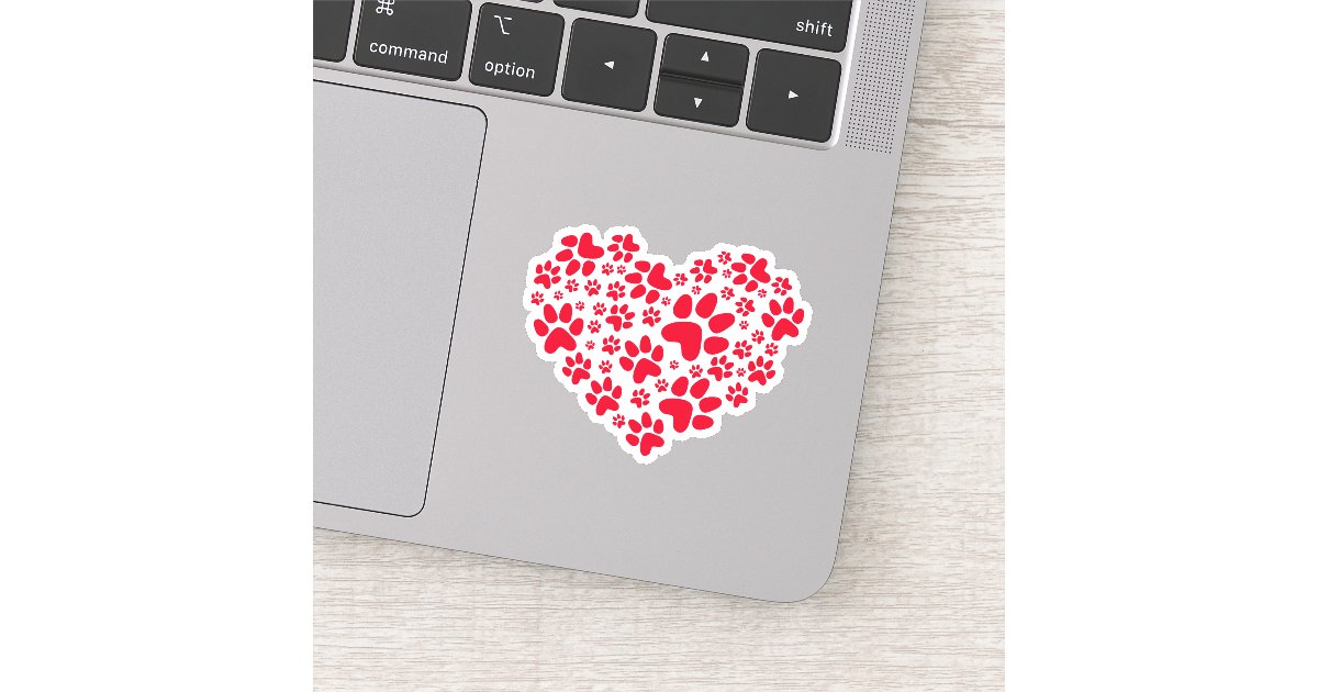 Paw print heart sticker | Zazzle
