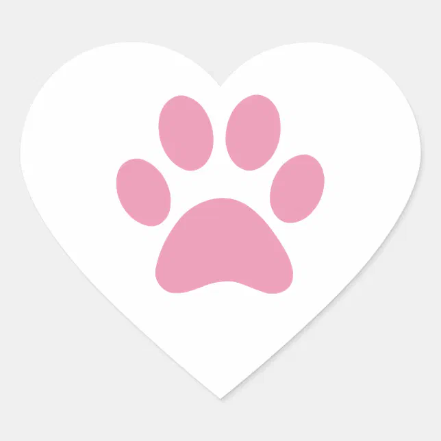 Paw Print Heart Sticker | Zazzle
