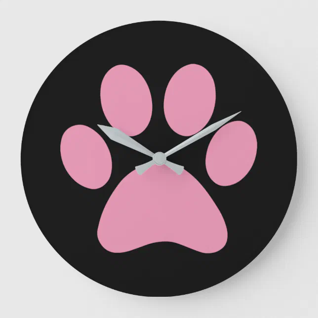 Paw Print Large Clock | Zazzle