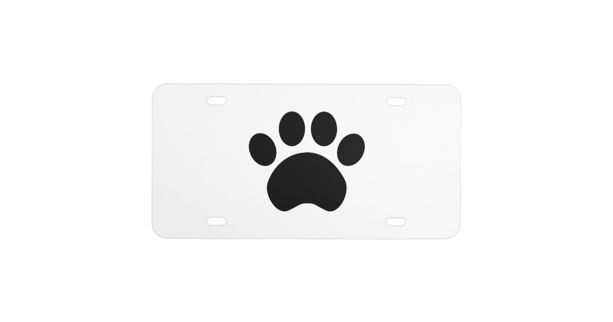 Paw Print License Plate | Zazzle