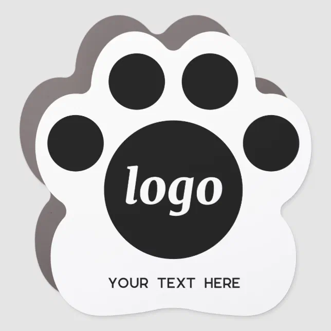 Paw Print Logo and Text Business Pet Services Car Magnet | Zazzle