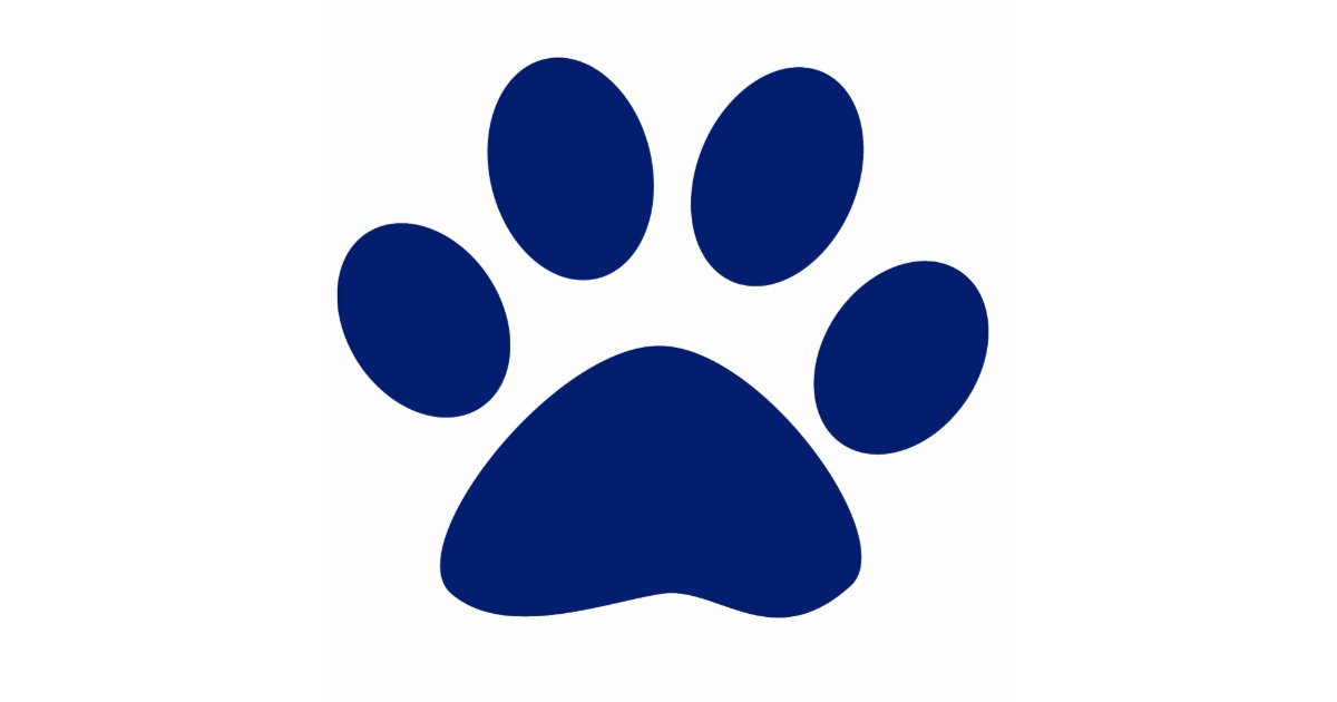 Paw Print Navy Blue Christmas Holiday Gift Cutout | Zazzle
