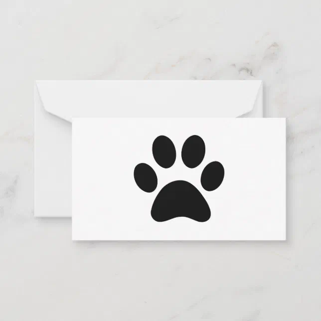 PAW PRINT NOTE CARD | Zazzle