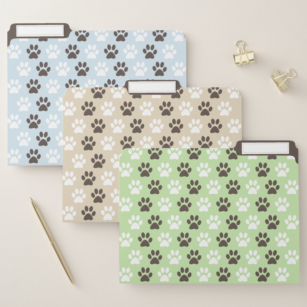 Paw Print Pattern File Folder | Zazzle