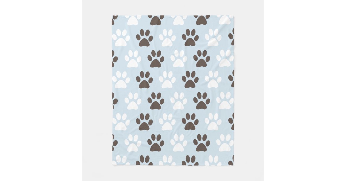 Paw Print Pattern Fleece Blanket | Zazzle