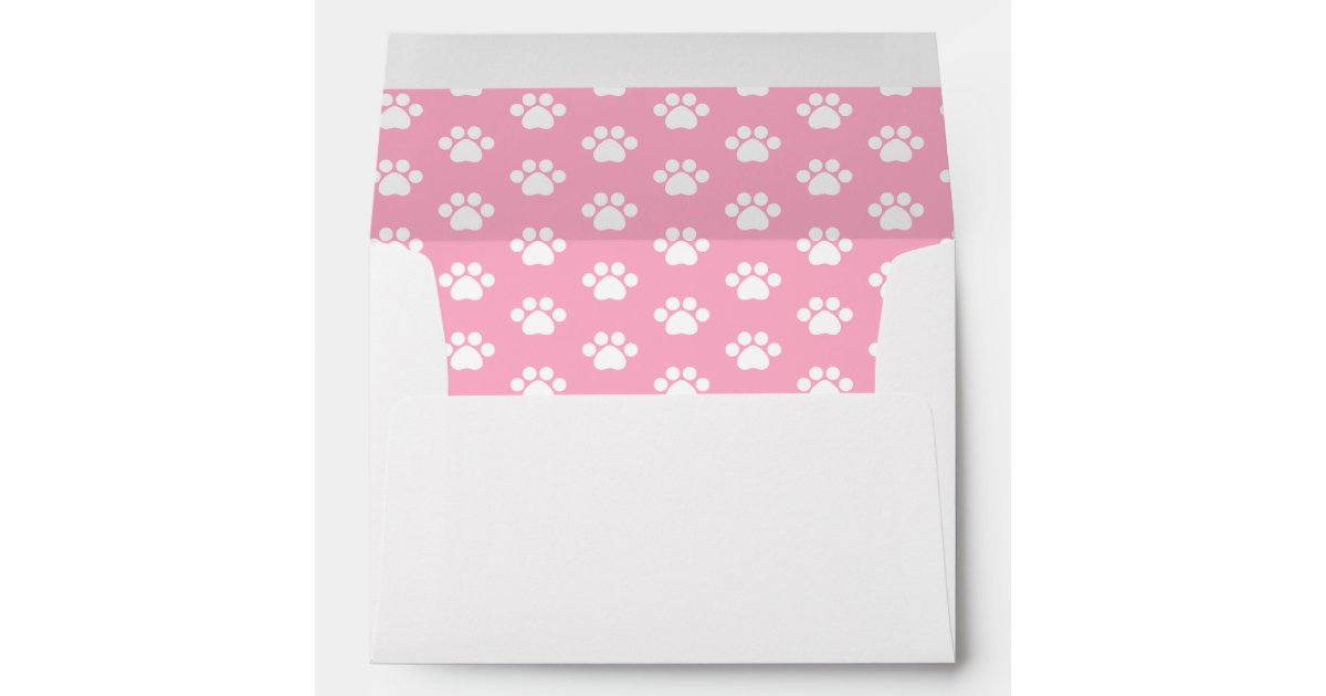 Paw Print - Pink Envelope | Zazzle