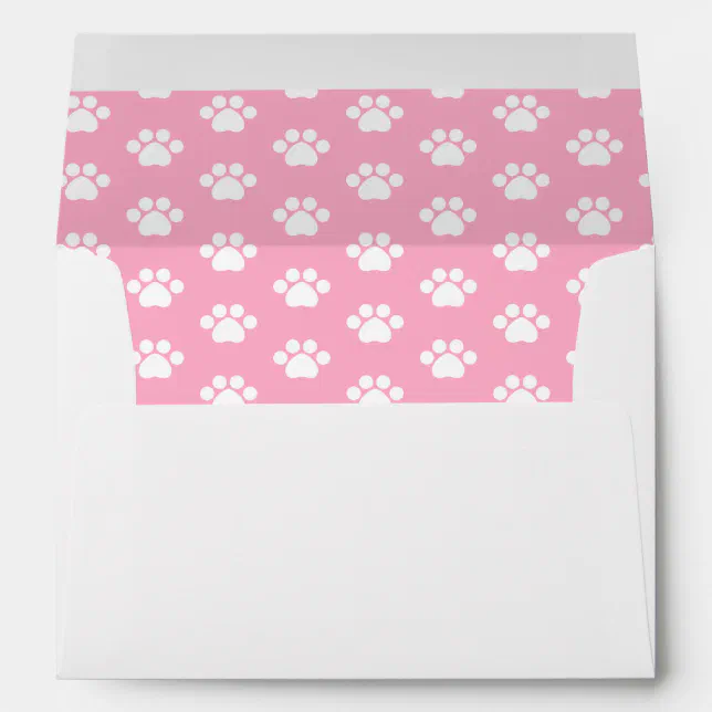 Paw Print - Pink Envelope | Zazzle