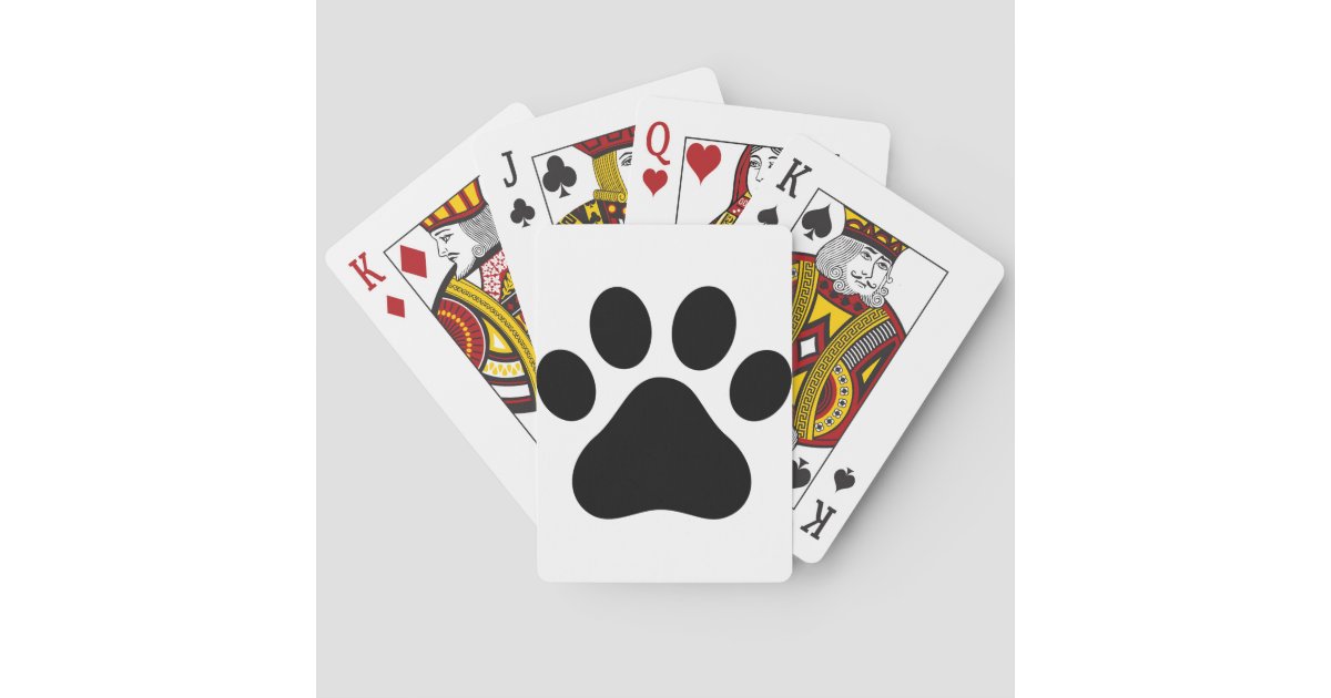 Paw print poker cards | Zazzle