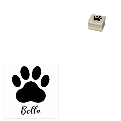 Paw Print Signature Customizable Rubber Stamp | Zazzle