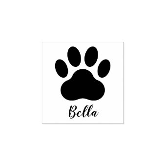 Paw Print Signature Customizable Rubber Stamp | Zazzle