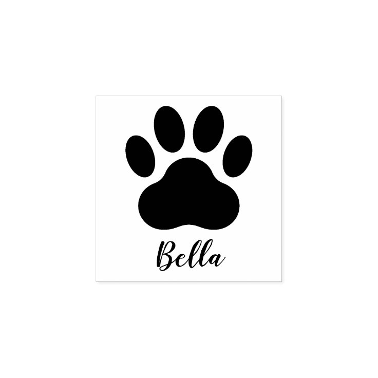Paw Print Signature Customizable Rubber Stamp | Zazzle
