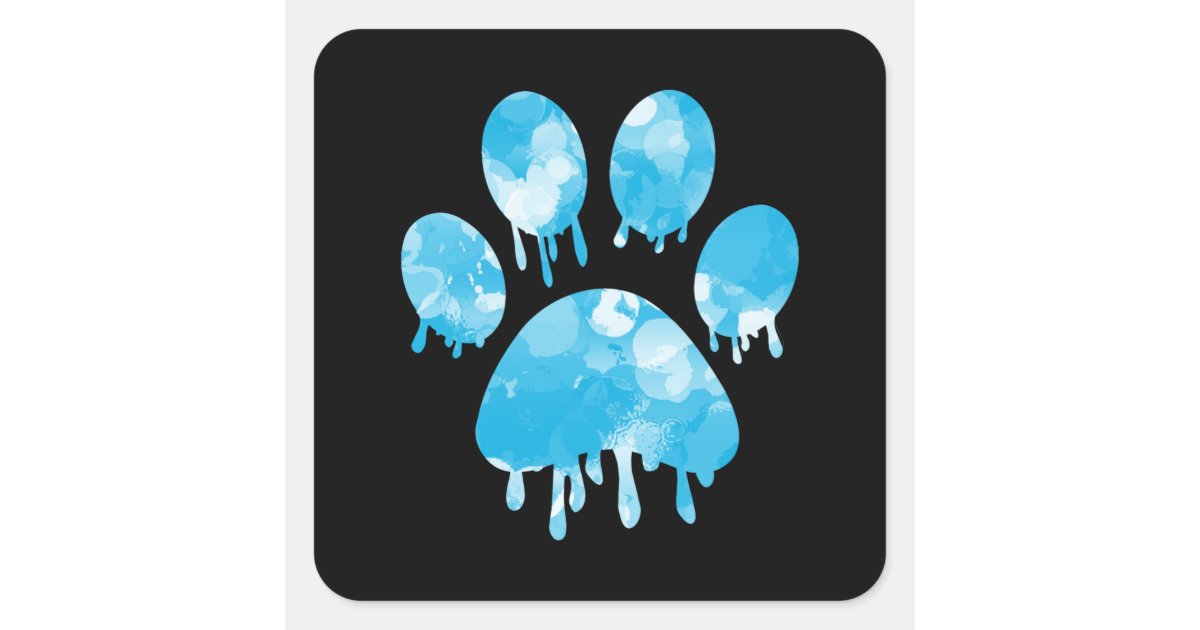 Paw Print Square Sticker | Zazzle