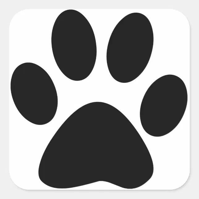 Paw Print Square Sticker | Zazzle