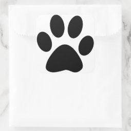 Paw Print Square Sticker | Zazzle