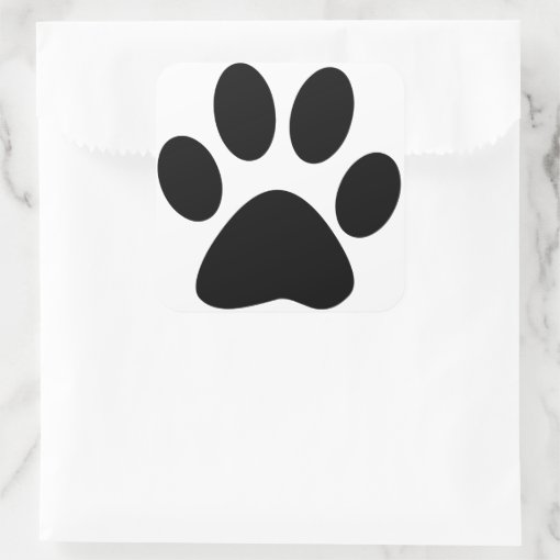 Paw Print Square Sticker | Zazzle