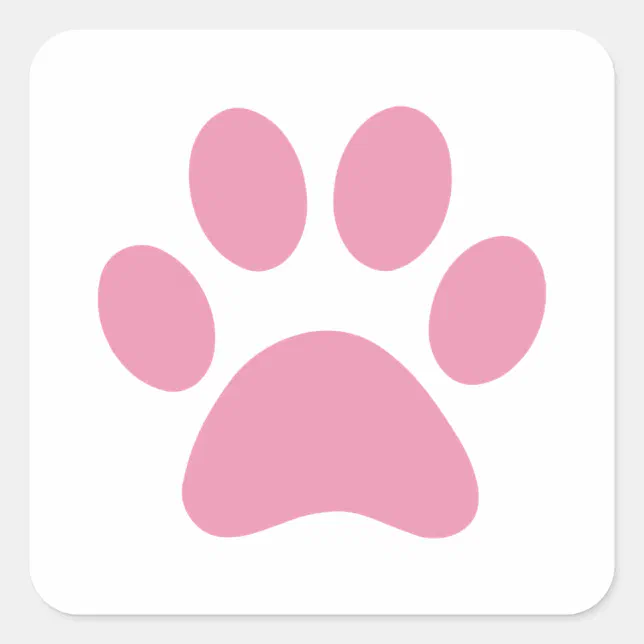 Paw Print Square Sticker | Zazzle