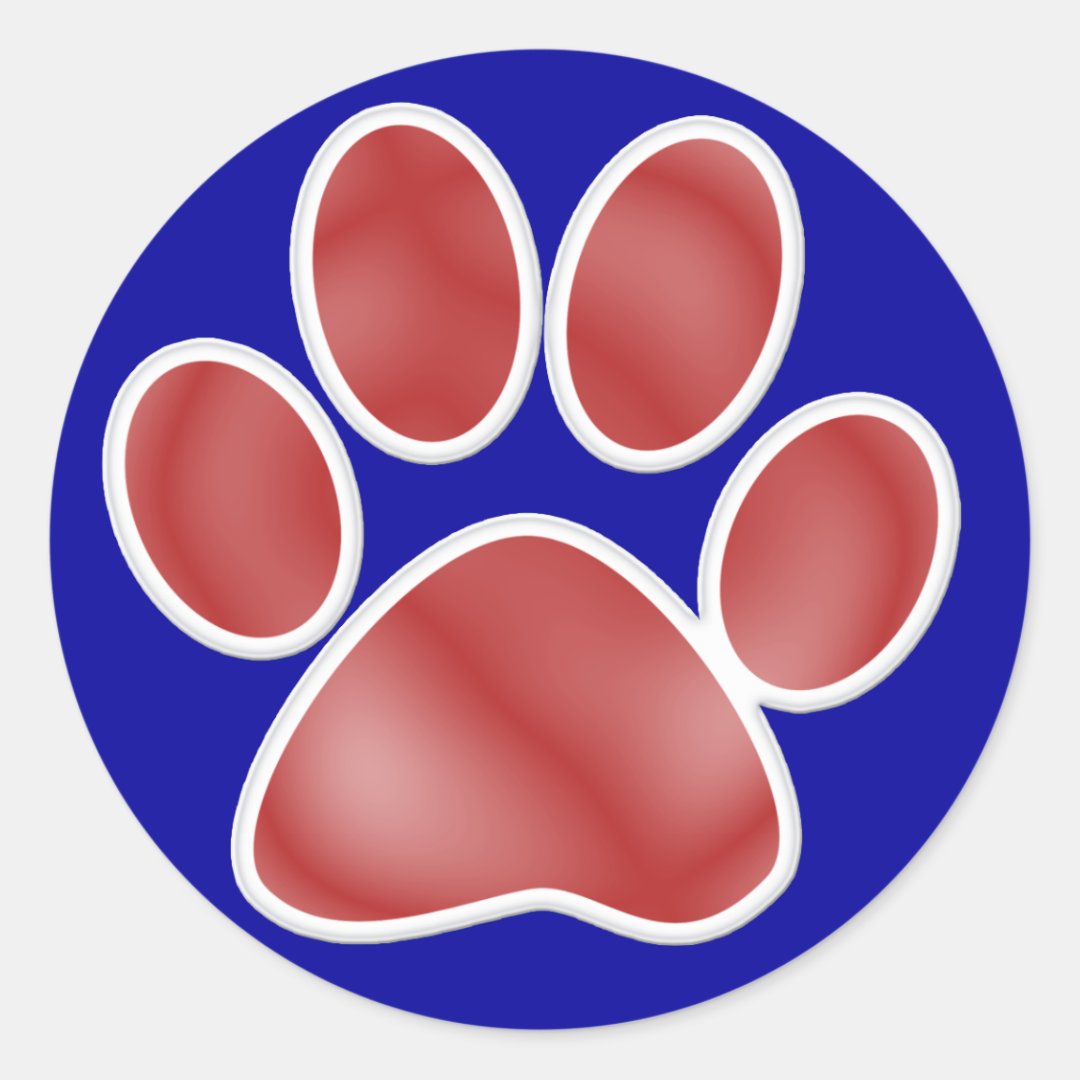 Paw Print - SRF Classic Round Sticker | Zazzle