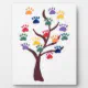 Paw Print Tree Design - Multi-Color Plaque | Zazzle