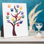 Paw Print Tree Design - Multi-Color Plaque | Zazzle