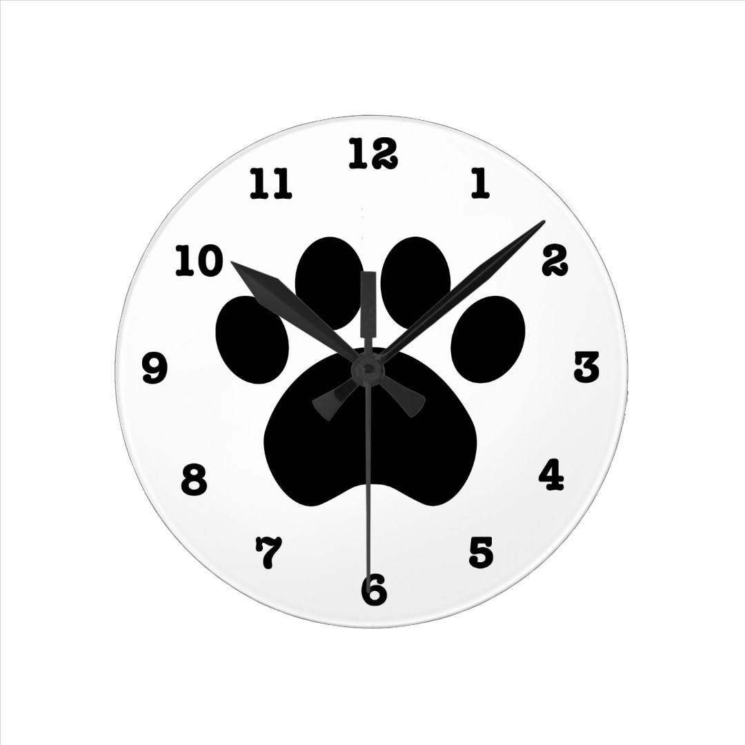 Paw Print Wall Clock | Zazzle
