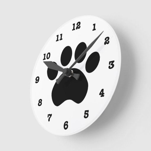 Paw Print Wall Clock | Zazzle