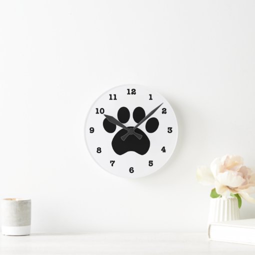 Paw Print Wall Clock | Zazzle