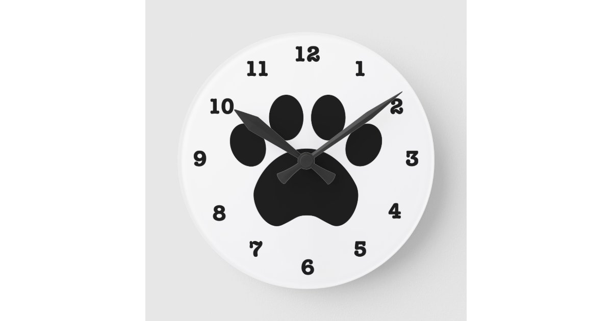 Paw Print Wall Clock | Zazzle