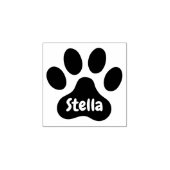 Paw print with personalized name signature rubber stamp | Zazzle