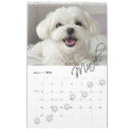 Paw Prints 12 Month Your Family Pet Photos Calendar | Zazzle