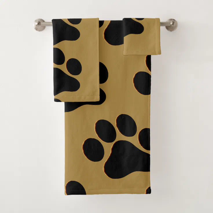 Paw Prints Bath Towel Set | Zazzle