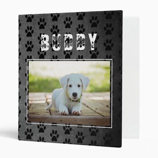 Paw Prints Chalkboard Pet Dog Photo Album Binder | Zazzle