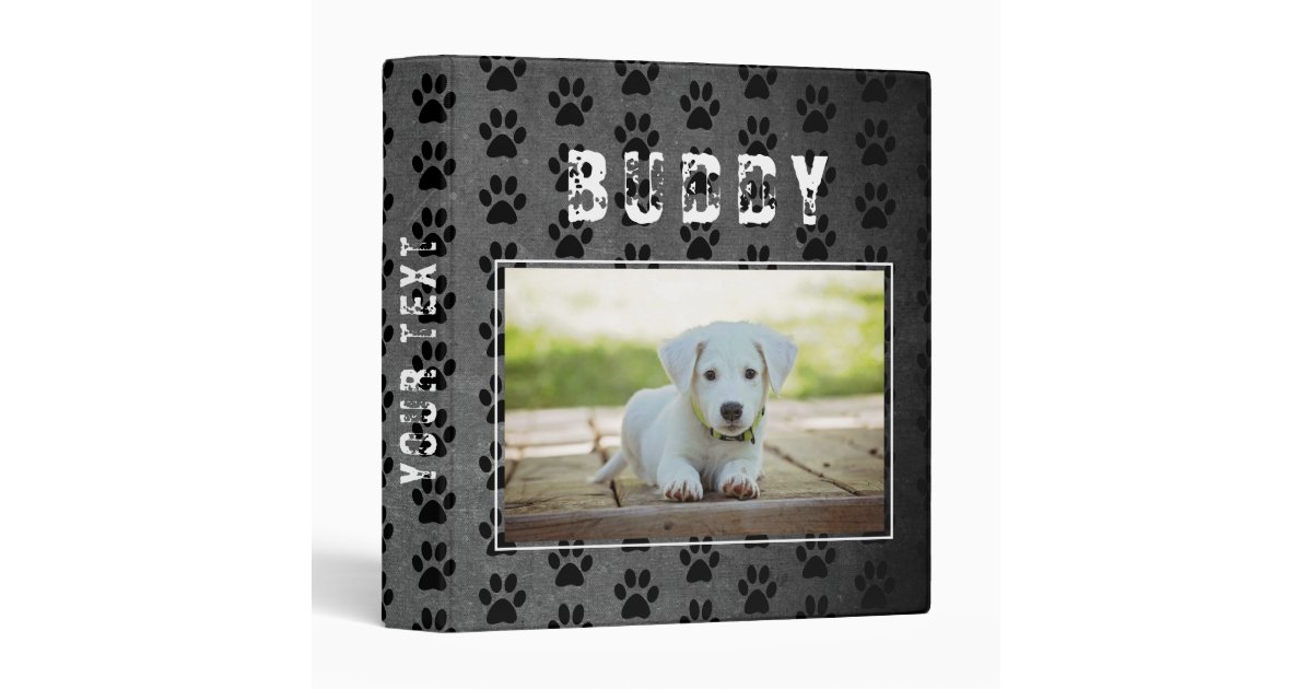 Paw Prints Chalkboard Pet Dog Photo Album Binder | Zazzle