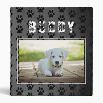 Paw Prints Chalkboard Pet Dog Photo Album Binder | Zazzle