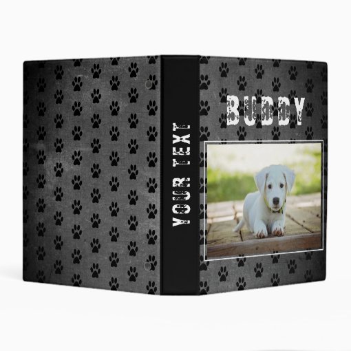 Paw Prints Chalkboard Pet Dog Photo Album Mini Binder | Zazzle