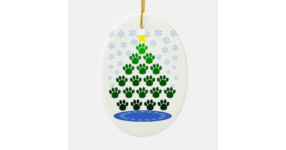 Paw Prints Christmas Tree Ornament | Zazzle